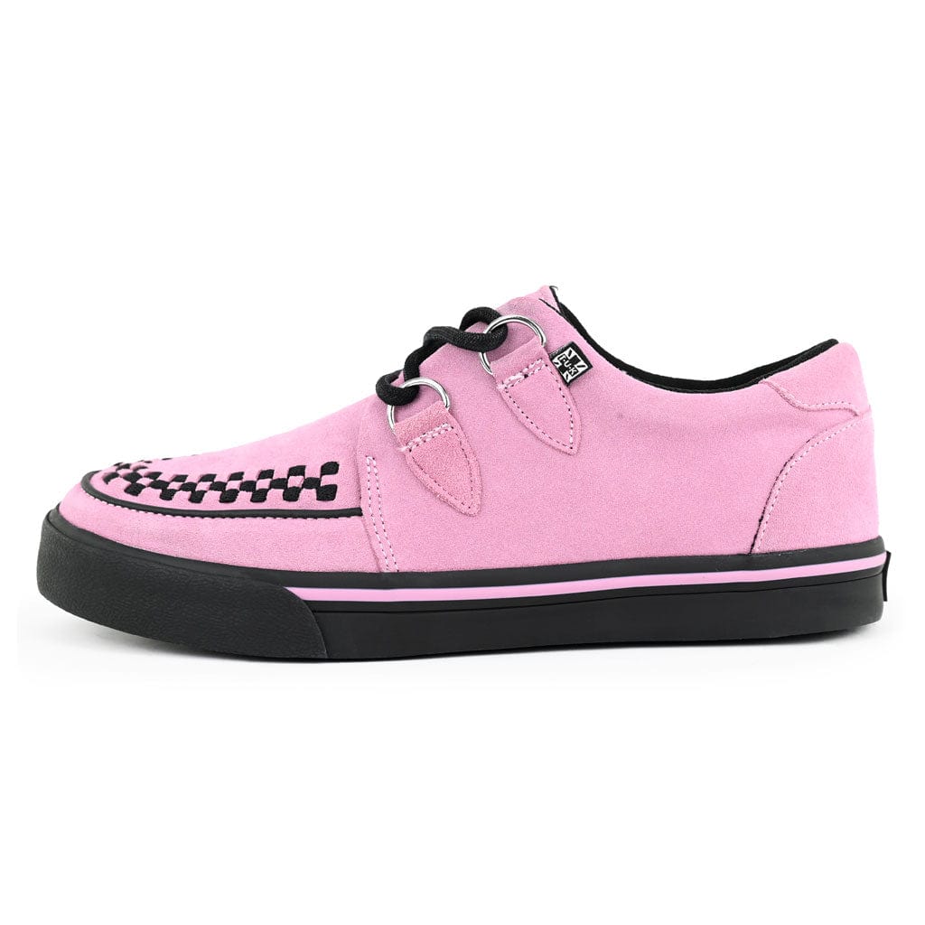 Creeper Sneaker D-Ring Interlace Pink Suede | T.U.K. Shoes