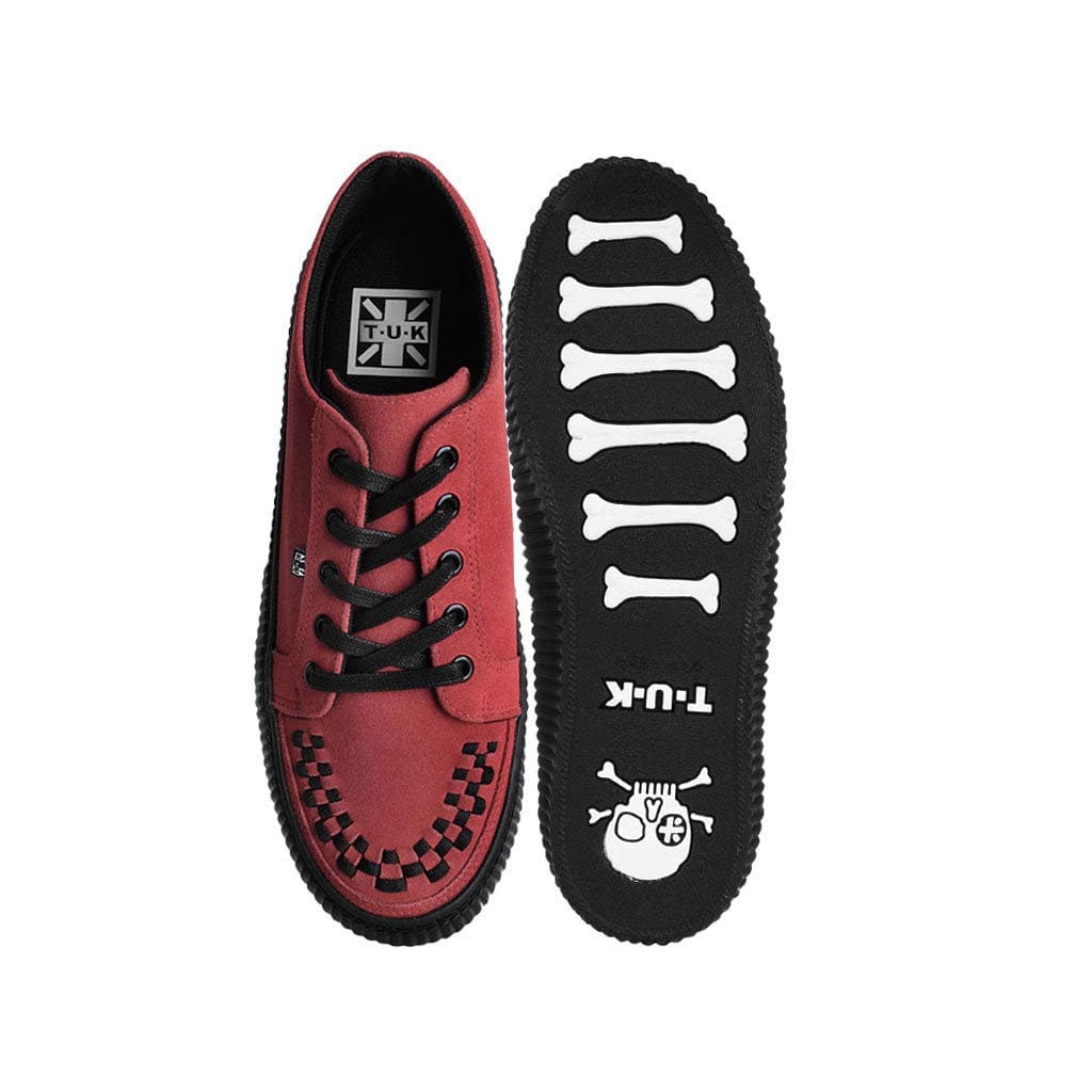 Ribbed Sole Sneaker Red Suede – T.U.K. Shoes