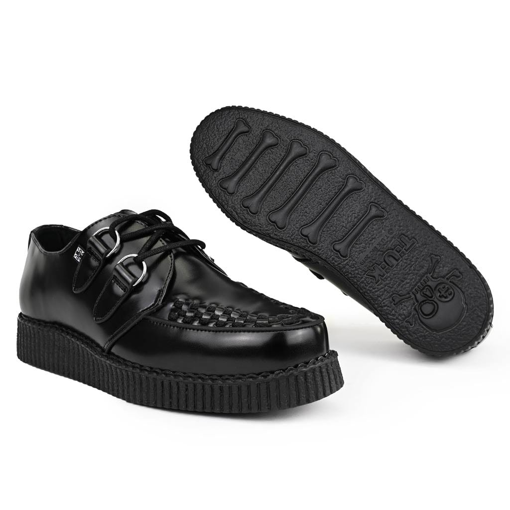 Viva Low Creeper Black Leather – T.U.K. Shoes