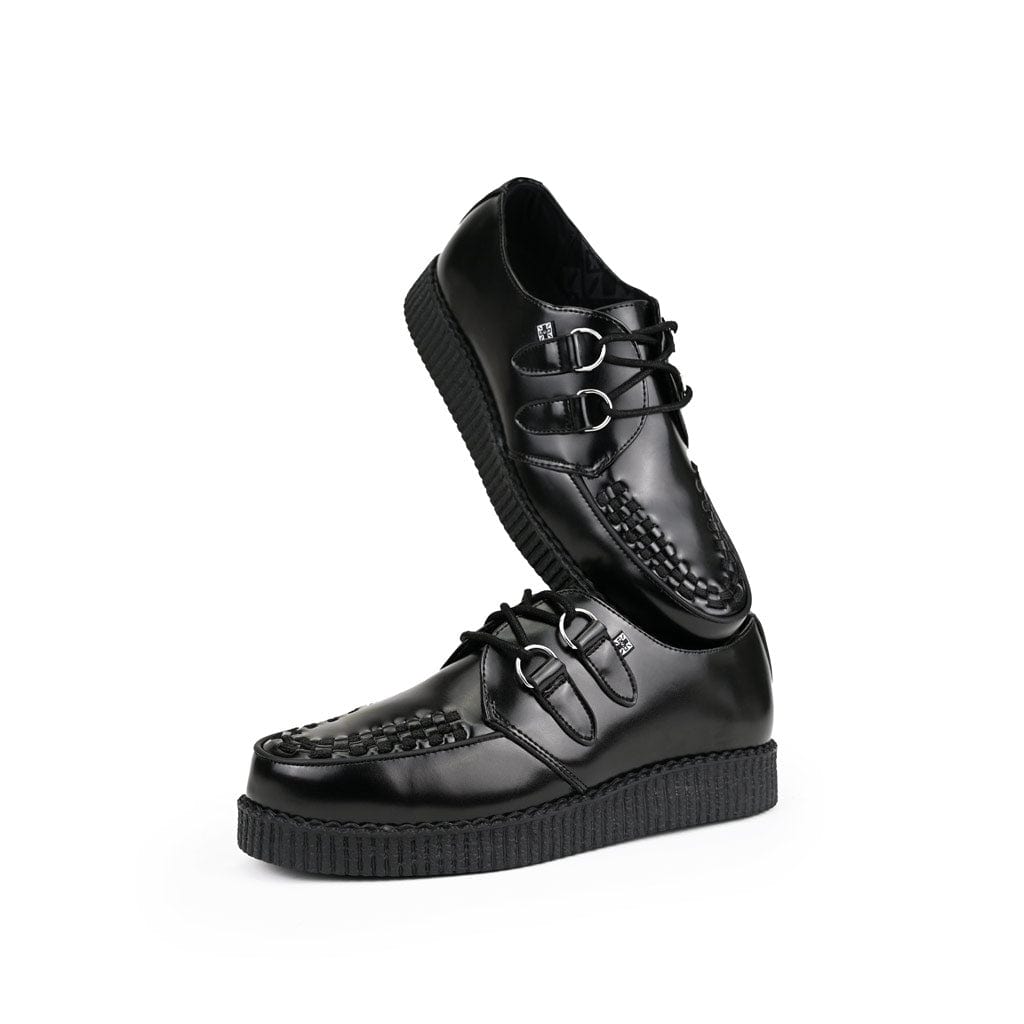 Viva Low Creeper Black Leather – T.U.K. Shoes