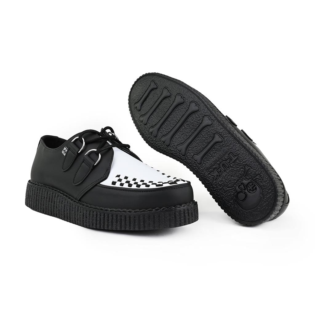 T.U.K. Shoes Black White TUKskin™ Viva Flex Ultra Low Sole Creeper