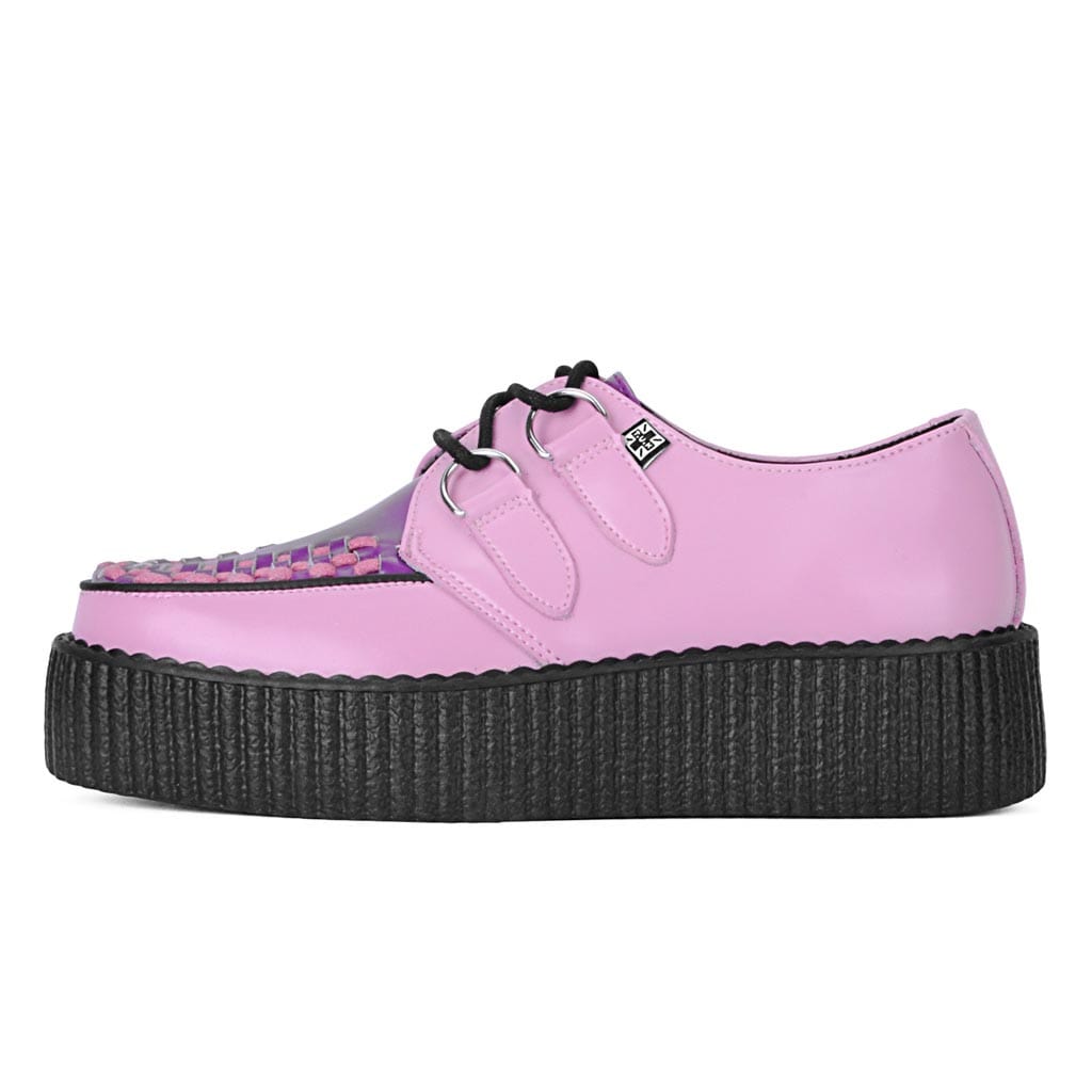 Pink & Violet Leather Viva High Creeper | T.U.K. Creepers – T.U.K. Shoes