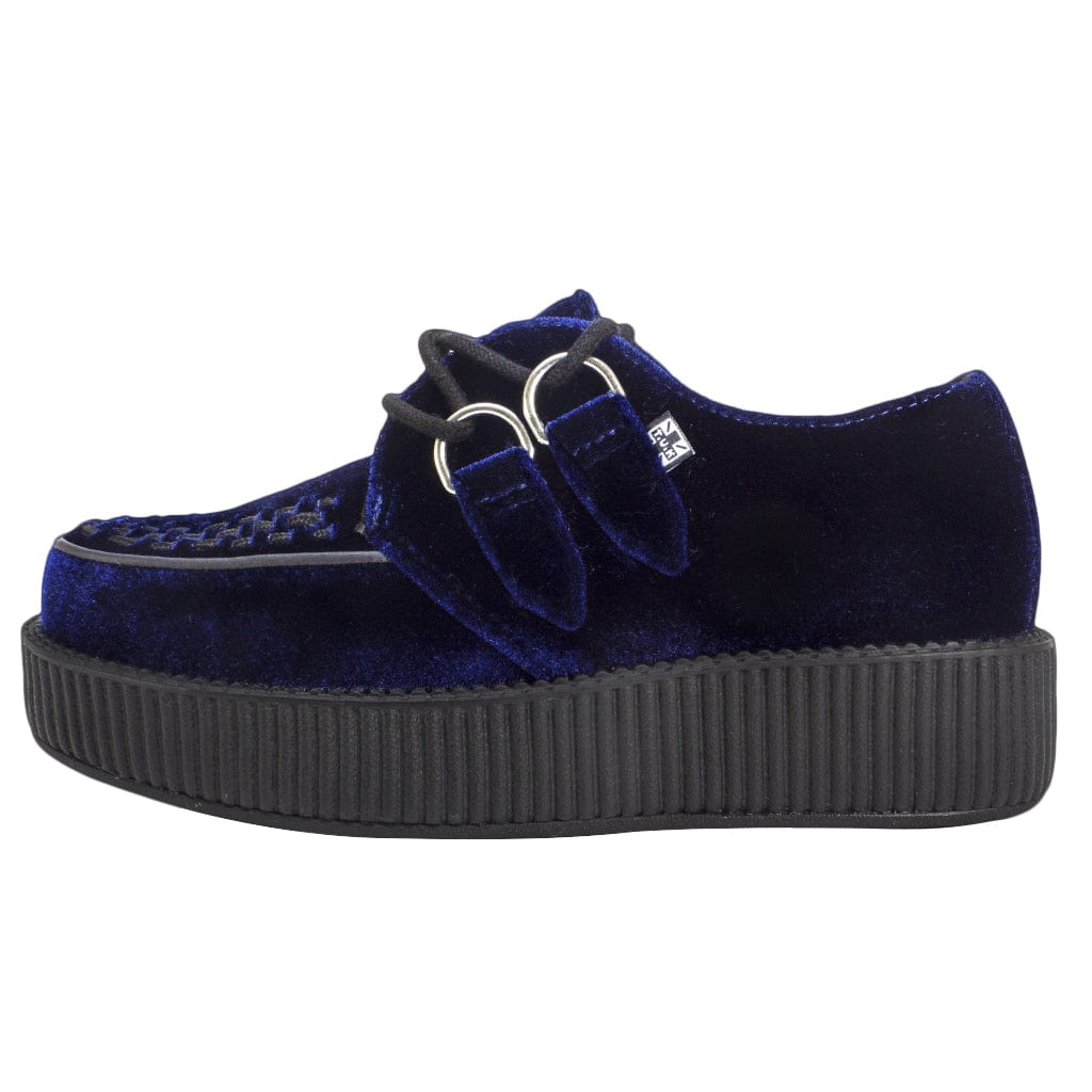 Viva High Sole Creeper Midnight Blue Velvet – T.U.K. Shoes