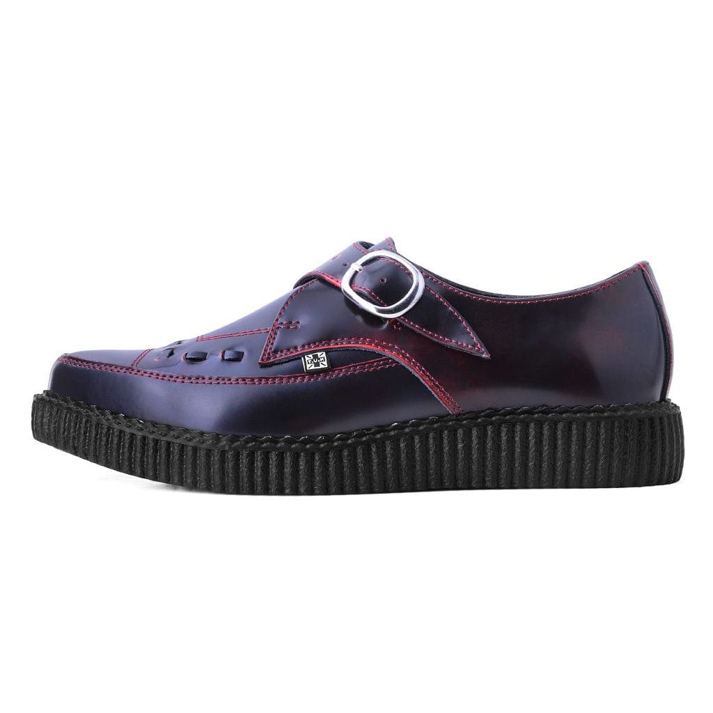 Pointed Creeper Burgundy Rub Off Leather – T.U.K. Shoes